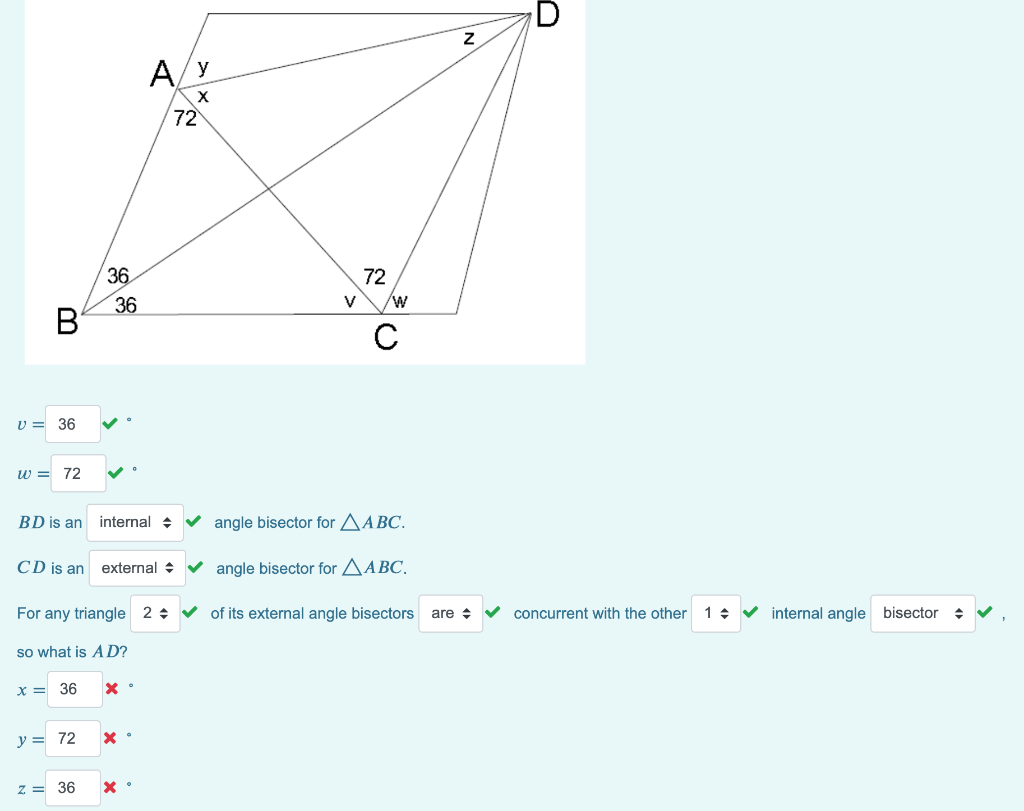 Solved What are the values for x, y, and z? (36, 72, and | Chegg.com