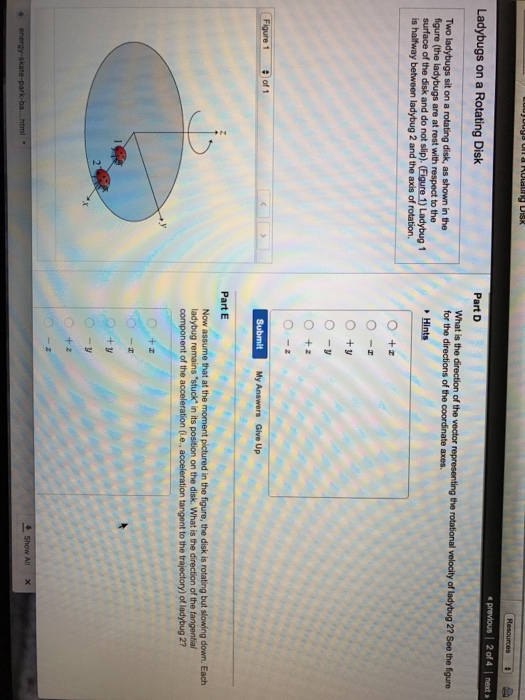Solved Two ladybugs sit on a rotating disk, as shown in the | Chegg.com