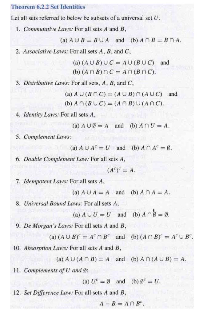 Solved Let all sets referred to below be subsets of a | Chegg.com