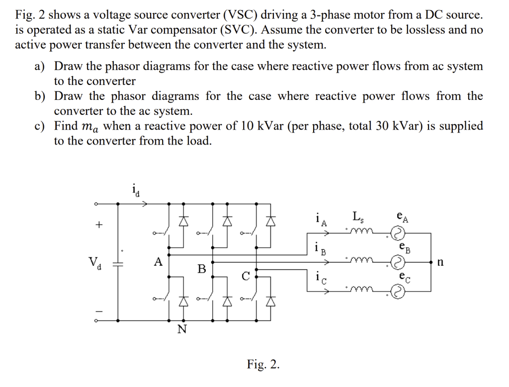 Solved Fig. 2 shows a voltage source converter (VSC) driving | Chegg.com