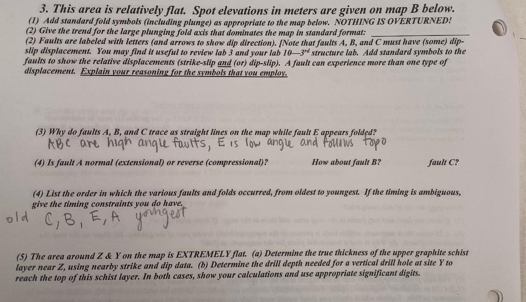 Solved 3. This area is relatively flat. Spot elevations in | Chegg.com
