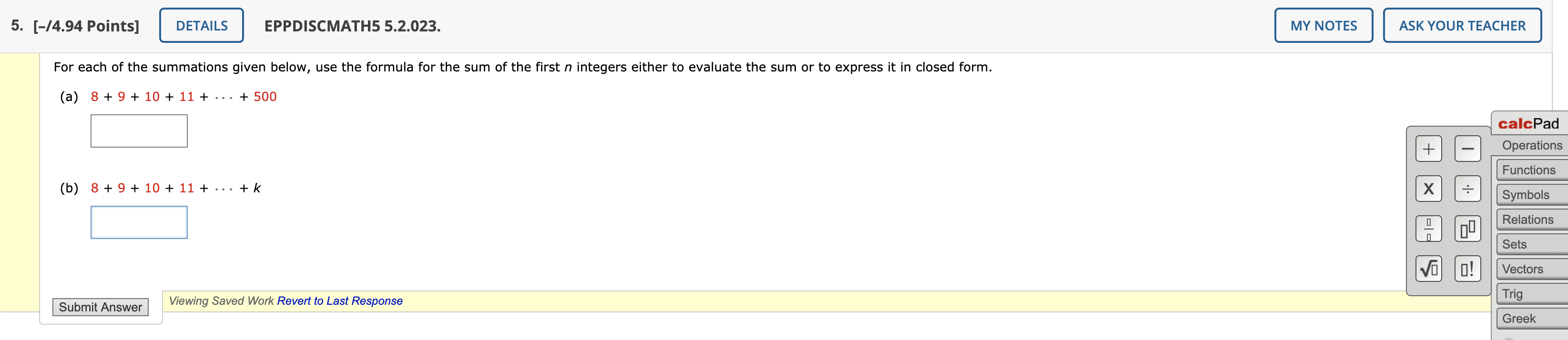 Solved 5. [-74.94 Points] DETAILS EPPDISCMATH5 5.2.023. MY | Chegg.com
