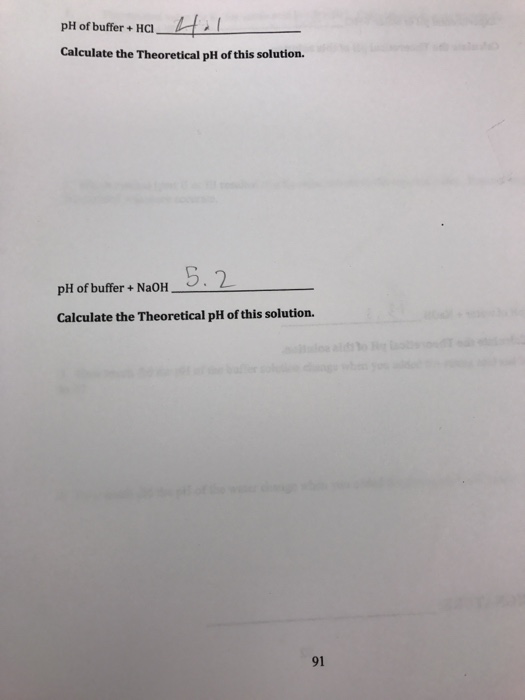 pH of buffer + HCI ____ Calculate the Theoretical pH | Chegg.com pH of buffer + HCI ____ Calculate the Theoretical pH | Chegg.com
