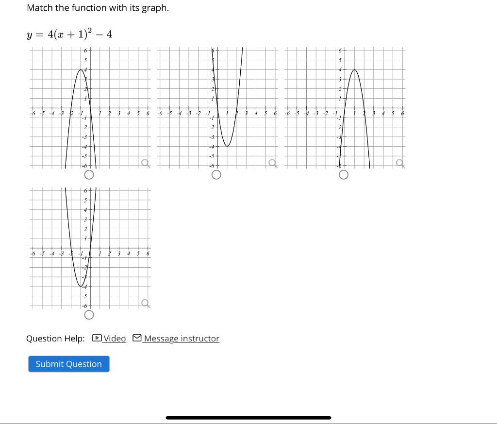 Solved Match The Function With Its Graph Y 4 x 1 2 4 Chegg