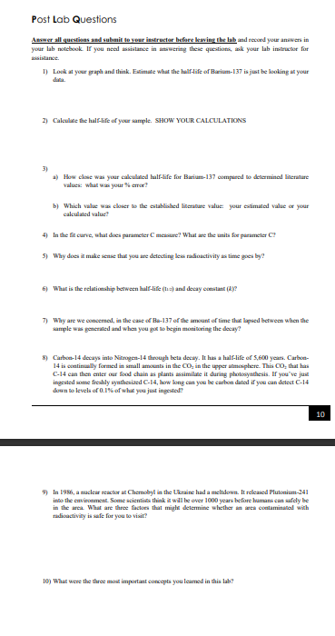 Solved Post Lab Questions Amwer all questions and submit to | Chegg.com