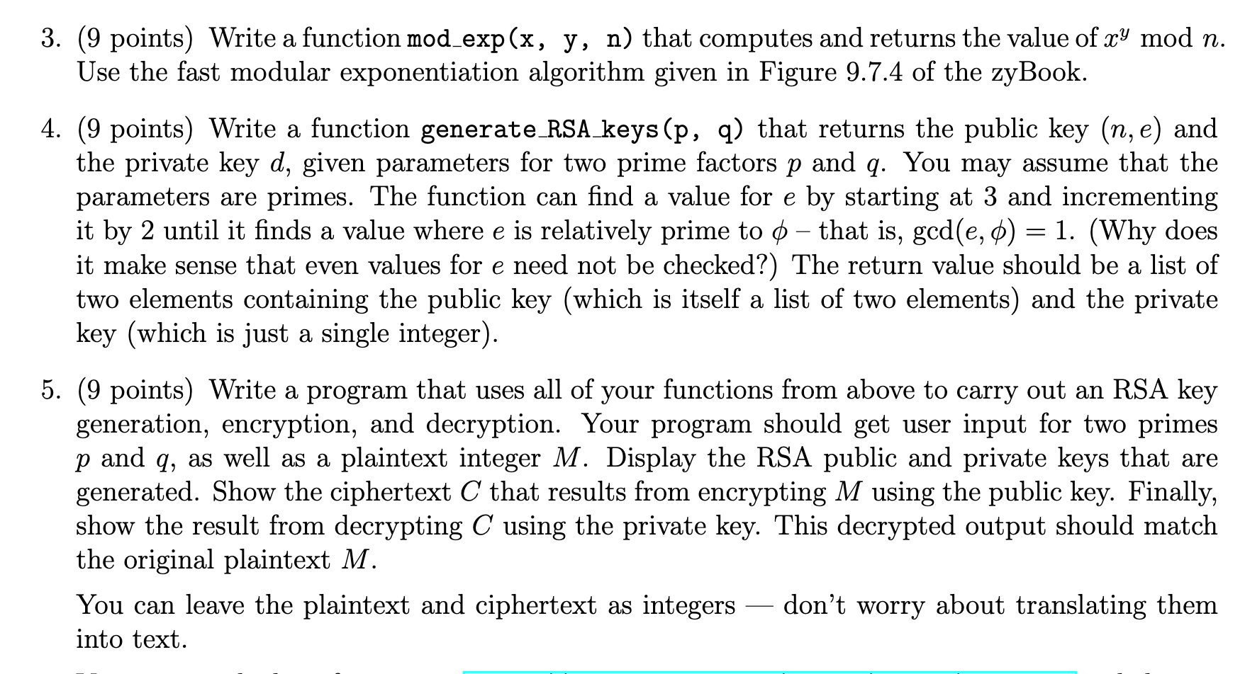 Solved 1. (9 points) Write a function gcd(x, y) that returns | Chegg.com