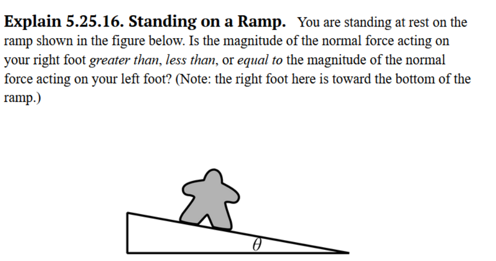 Solved Explain 5.25.16. ﻿Standing on a Ramp. You are | Chegg.com