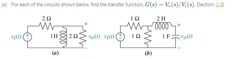 Solved a) For each of the circuits shown below, find the | Chegg.com
