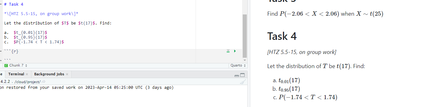 Solved \# Task 4 ∗\[ HTZ 5.5−15, on group work \]∗ Find | Chegg.com