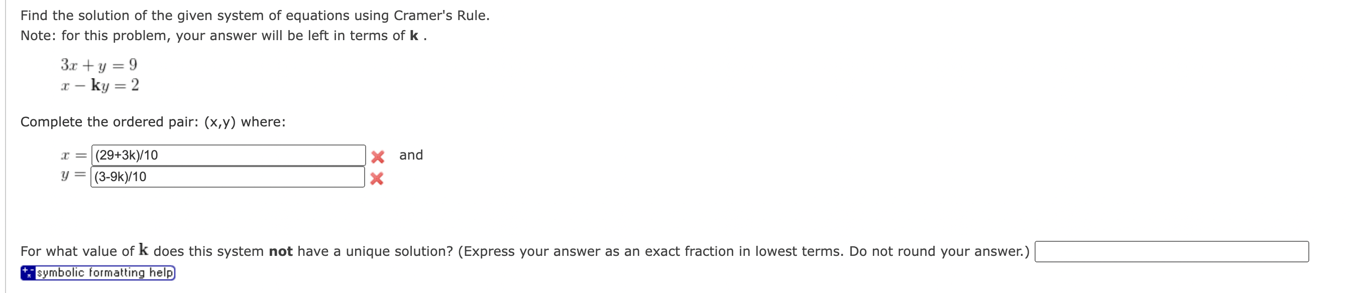 Solved Find the solution of the given system of equations | Chegg.com