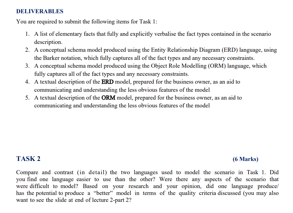TASK 1 (25 Marks) Your task is to design two | Chegg.com
