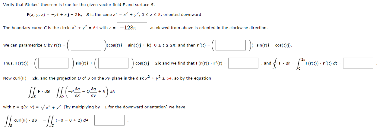 Solved Verify that Stokes' theorem is ﻿true for the given | Chegg.com