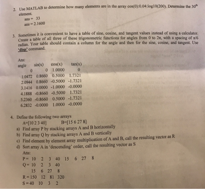 Solved Use MATLAB to determine how many elements are in the | Chegg.com