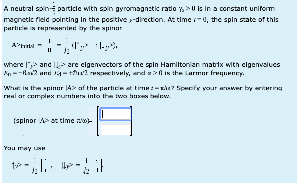 Solved A neutral spin-particle with spin gyromagnetic ratio | Chegg.com