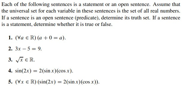 Solved Each of the following sentences is a statement or an | Chegg.com
