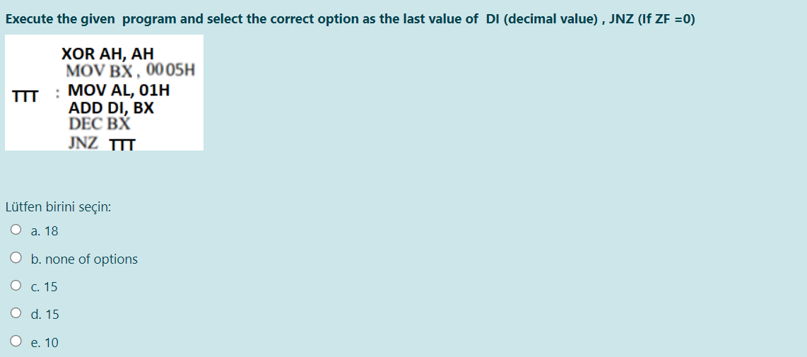 Solved Execute the given program and select the correct | Chegg.com
