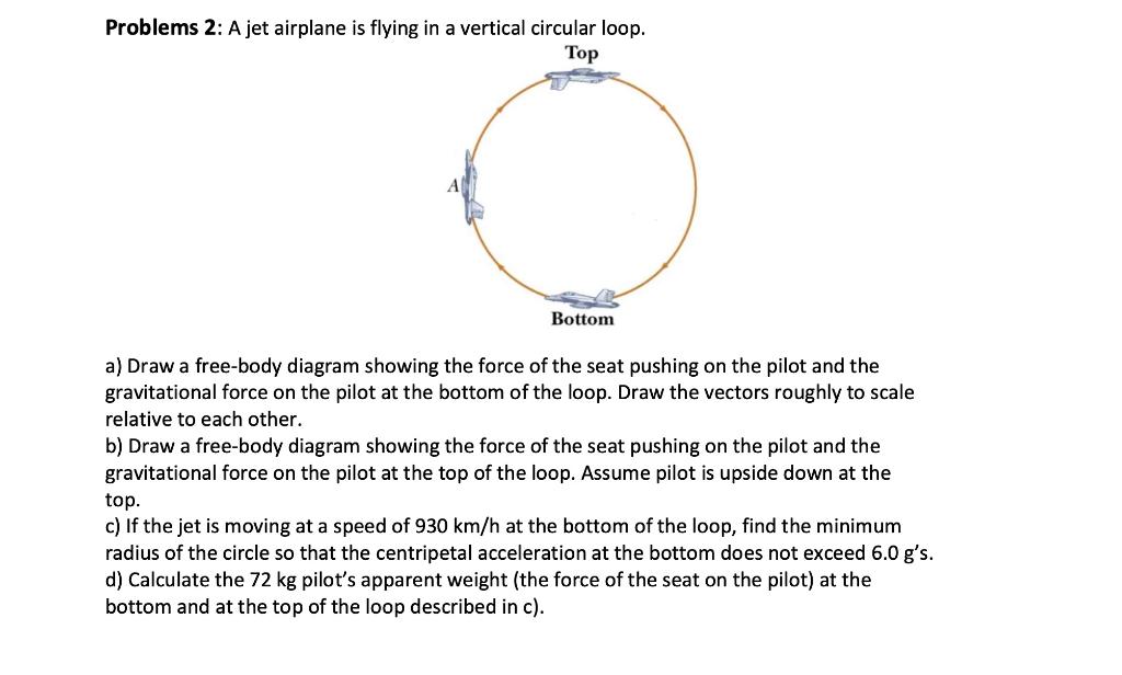Solved Problems 2: A jet airplane is flying in a vertical | Chegg.com