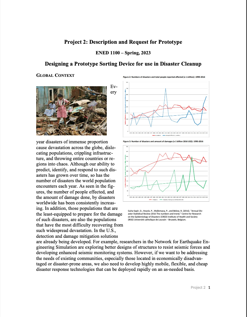 Solved Project 2: Description and Request for Prototype ENED | Chegg.com