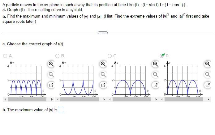 Solved A particle moves in the xy-plane in such a way that | Chegg.com