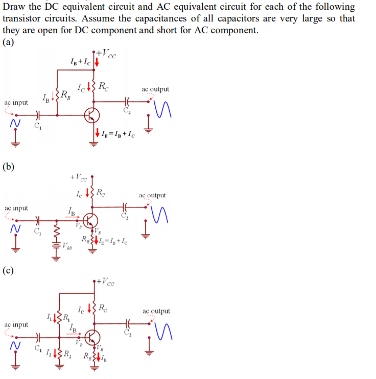 Solved Draw the DC equivalent circuit and AC equivalent | Chegg.com