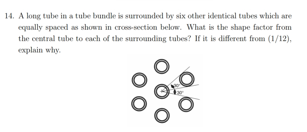 Solved 14. ﻿A long tube in a tube bundle is surrounded by | Chegg.com