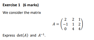 Solved Exercise 1 (6 ﻿marks)We consider the | Chegg.com