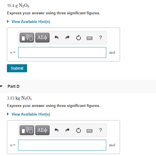 Solved Part A Calculate how many moles of NO2 form when each | Chegg.com