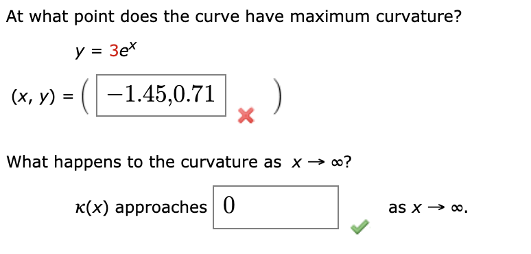 Solved At what point does the curve have maximum curvature? | Chegg.com