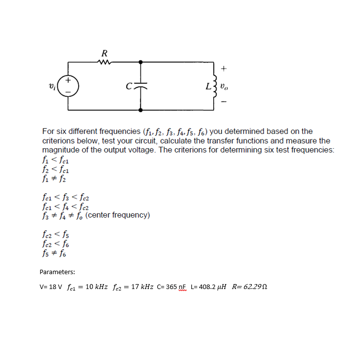 Solved For six different frequencies (f1,f2,f3,f4,f5,f6) you | Chegg.com