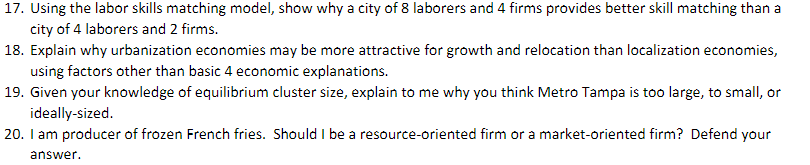 Solved 17. Using the labor skills matching model, show why a | Chegg.com