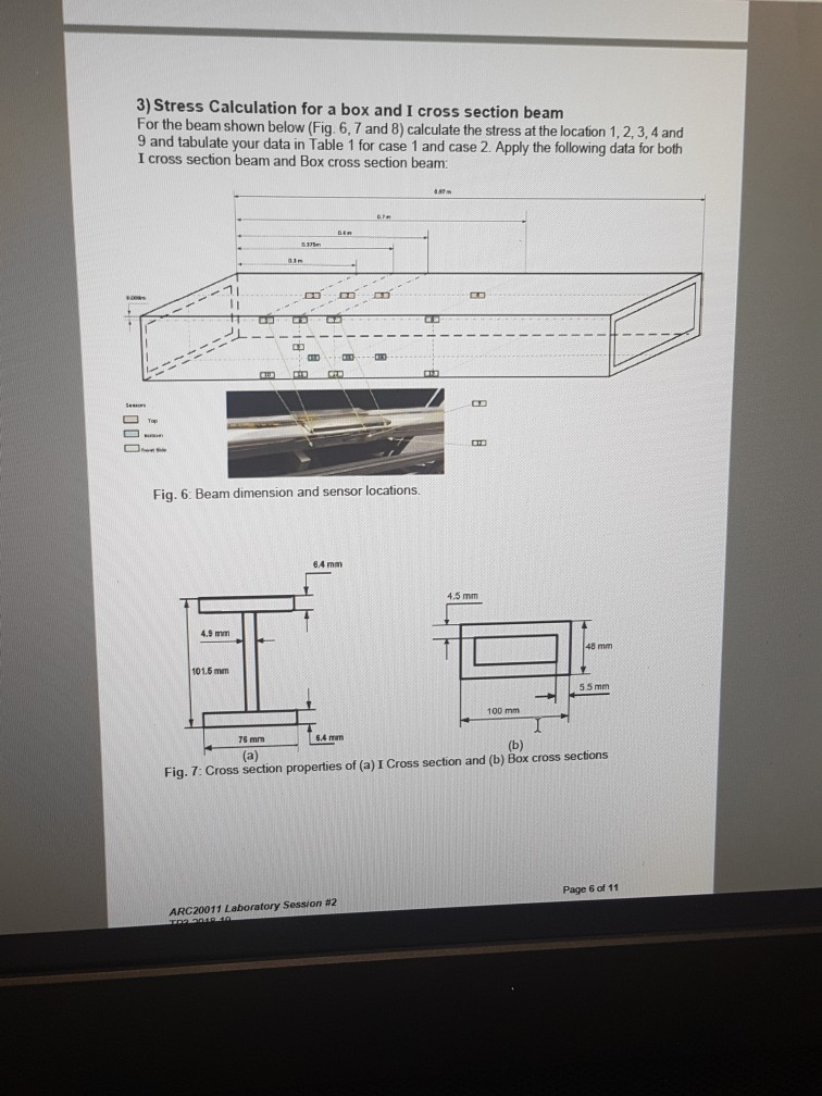 Solved 3) Stress Calculation for a box and I cross section | Chegg.com