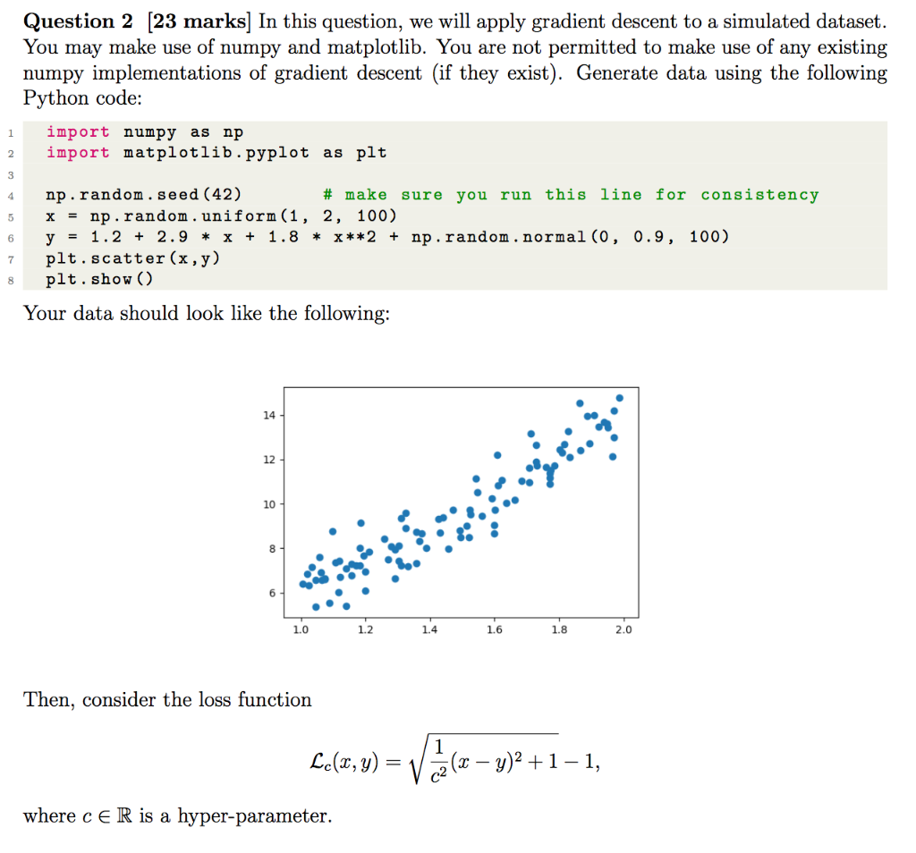 Apply Gradient Descent To A Simulated Dataset With