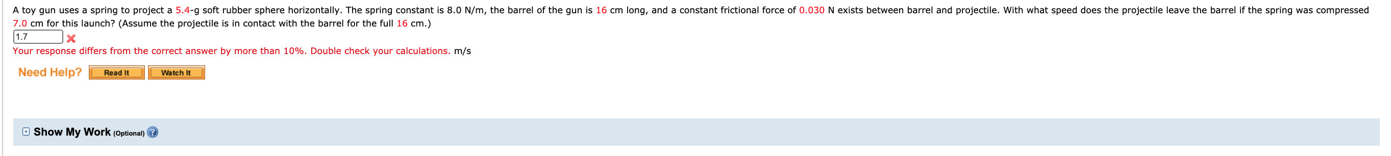 Solved A toy gun uses a spring to project a 5.4-g soft | Chegg.com