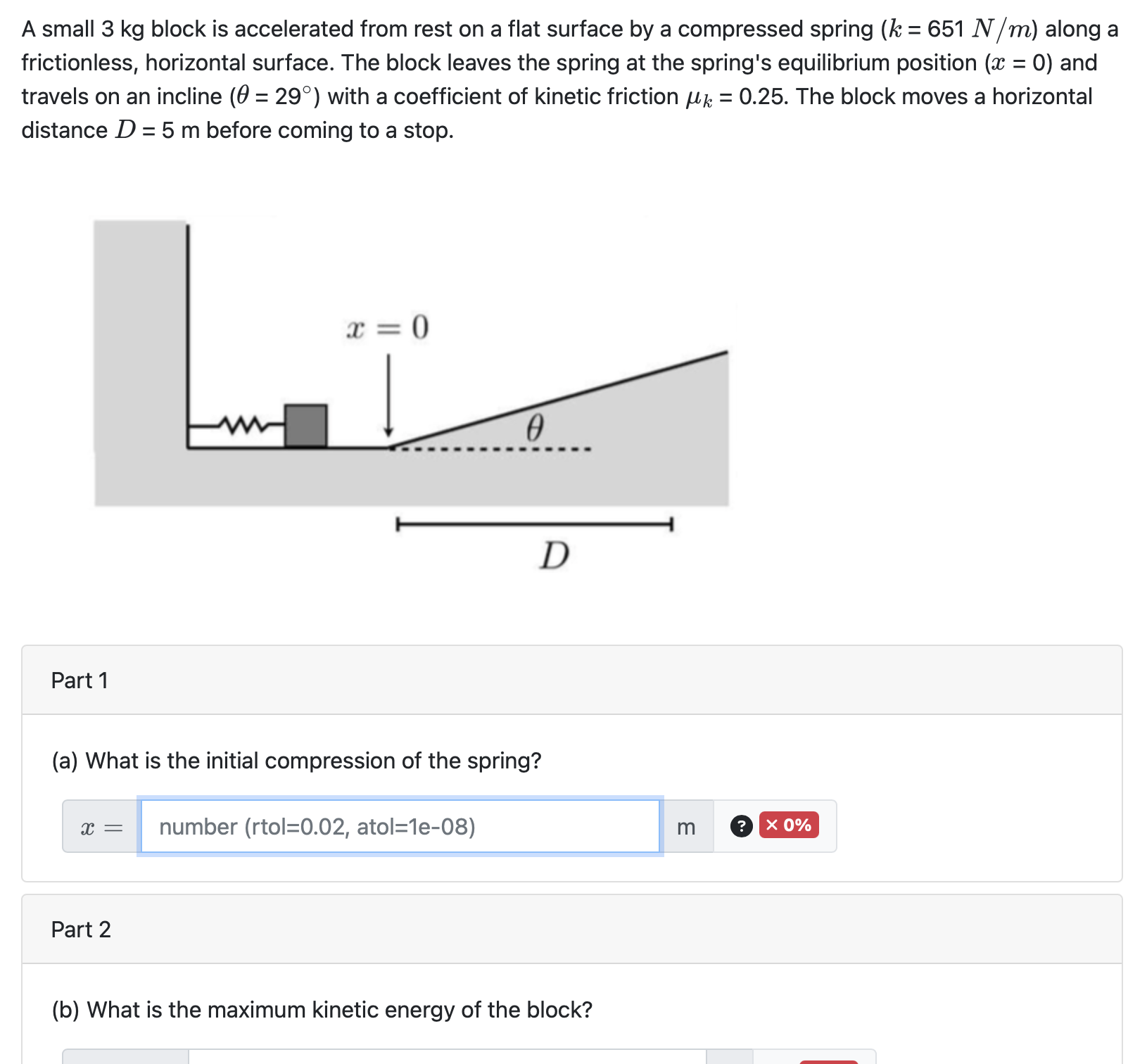Solved A small 3kg ﻿block is accelerated from rest on a flat | Chegg.com