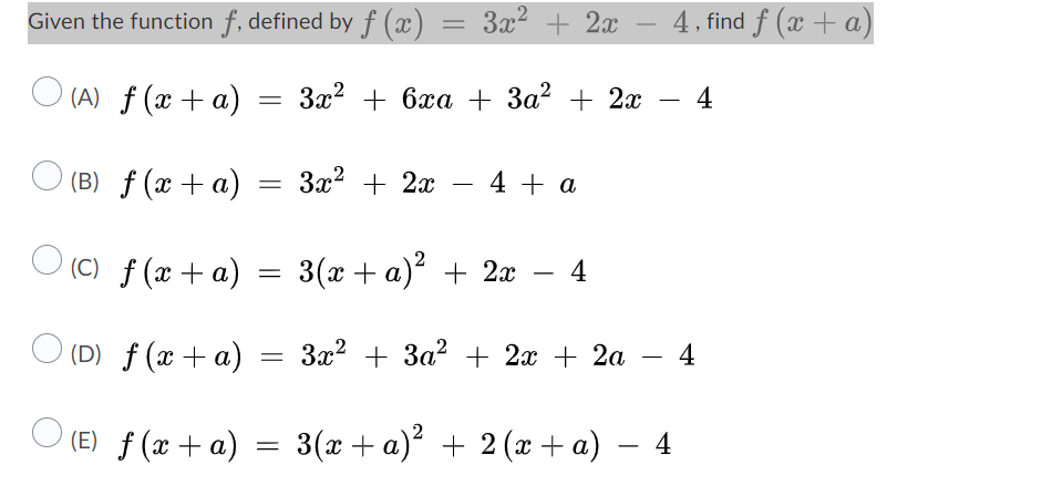 Solved Given the function f, defined by f (2) 3x2 + 2x 4, | Chegg.com