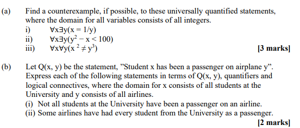 Solved Find a counterexample, if possible, to these | Chegg.com