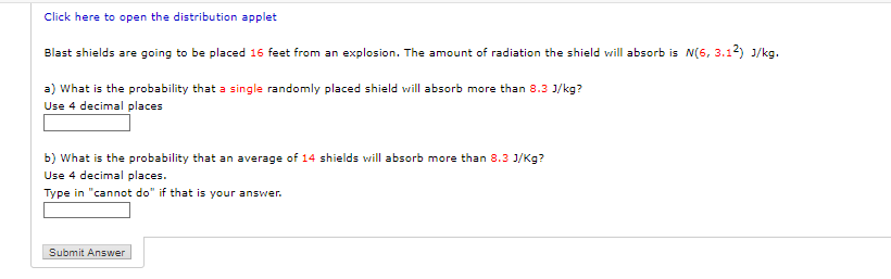 Solved Click here to open the distribution applet Blast | Chegg.com