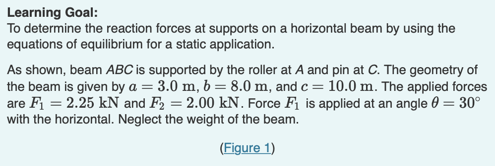 Solved Learning Goal: To determine the reaction forces at | Chegg.com