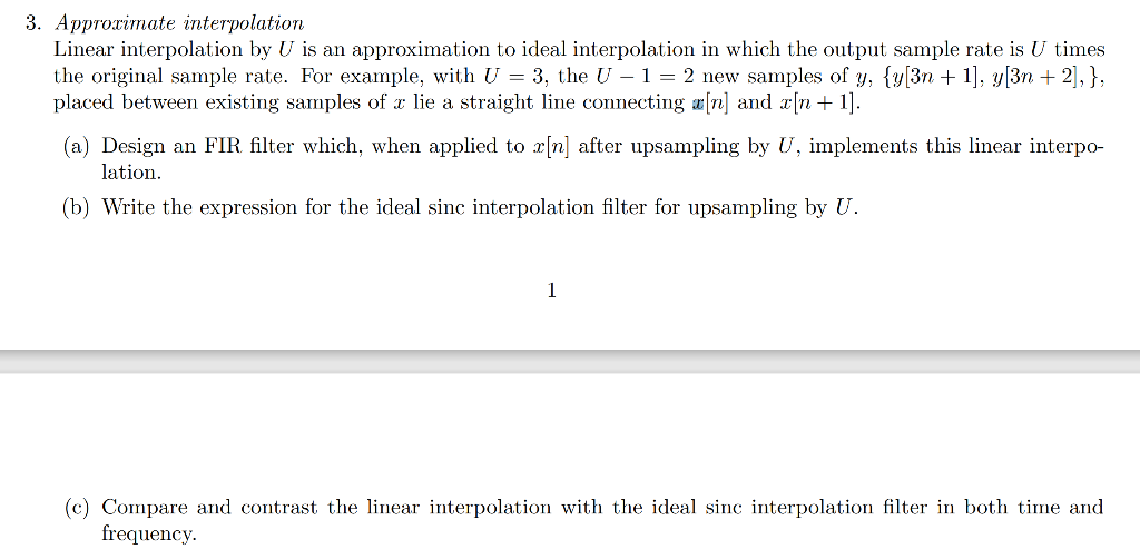 3. Approrimate interpolation Linear interpolation by | Chegg.com