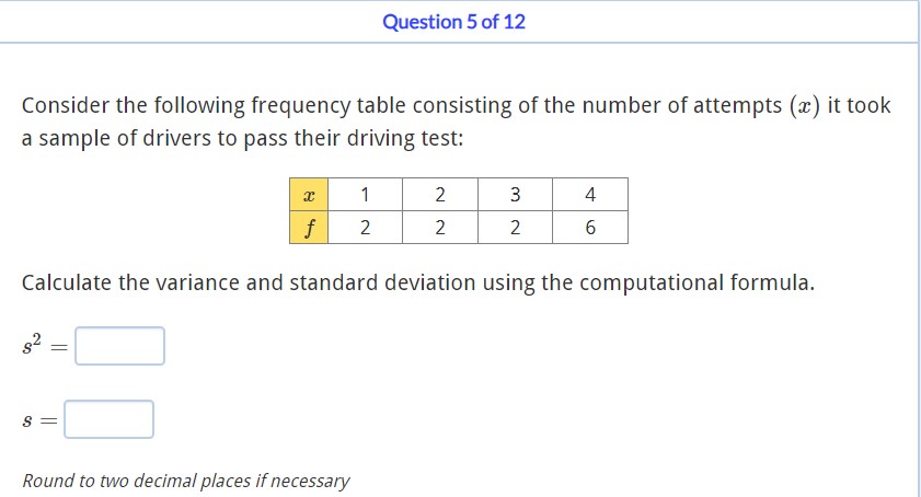 Solved Consider the following frequency table consisting of | Chegg.com