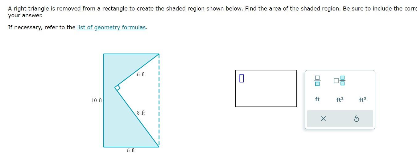 Solved A right triangle is removed from a rectangle to | Chegg.com
