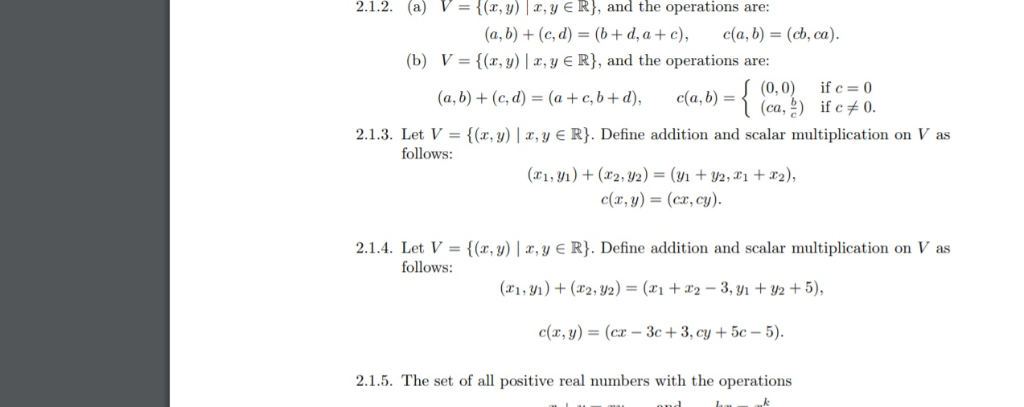 Solved For problems 2.1.3 determine which sets are vector | Chegg.com