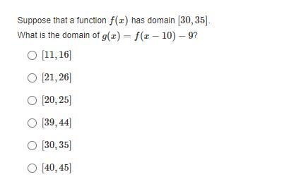 Solved Suppose that a function f(x) has domain [30,35]. What | Chegg.com