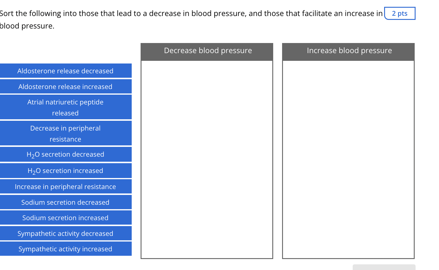 Solved ort the following into those that lead to a decrease | Chegg.com