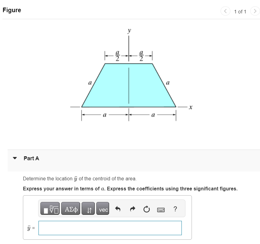 Solved Determine the location yˉ of the centroid of the | Chegg.com