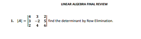 Solved LINEAR ALGEBRA FINAL | Chegg.com
