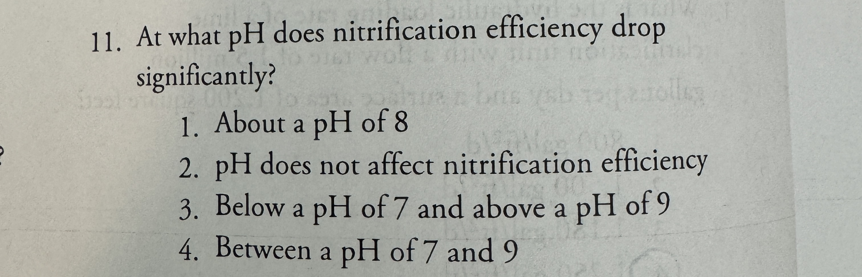 Solved At what pH ﻿does nitrification efficiency | Chegg.com