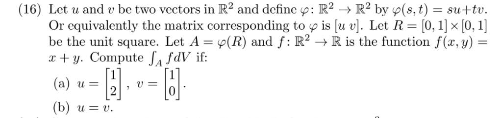 Solved (16) Let u and v be two vectors in R2 and define p : | Chegg.com