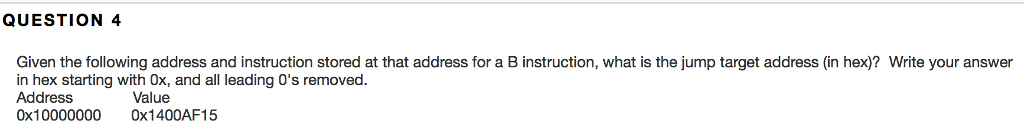 Solved QUESTION 4 Given the following address and | Chegg.com
