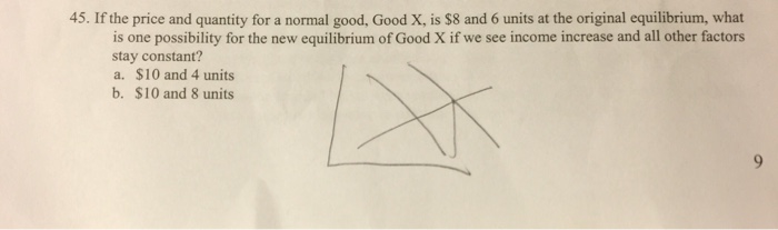 Solved 45. If the price and quantity for a normal good, Good | Chegg.com